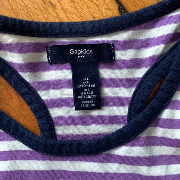 GAP | Dresses | Gapkids Girls Sundress Large Purple Stripes With Navy ...